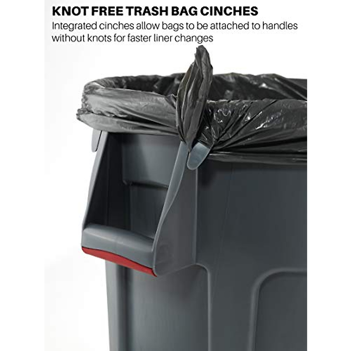 Rubbermaid Commercial Products BRUTE Heavy-Duty Round Trash/Garbage Can, 10-Gallon, Red, Waste Container Home/Garage/Office/Stadium/Bathroom