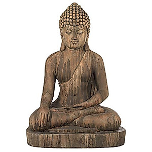 John Timberland Zen Buddha Outdoor Statue 29 1/2" High Floor Sitting Weathered for Yard Garden Lawn