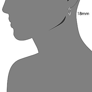 14k White Gold Polished Round Hoop Earrings, 18mm (0.7 inch Diameter)…