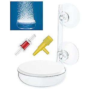Pawfly Aquarium Air Stone Disc, 1 Inch Small Fish Tank Bubble Stone Kit Ultra-High Dissolved Oxygen Diffuser Bubbler with Accessories for Nano Air Pumps Small Buckets and Fish Tanks