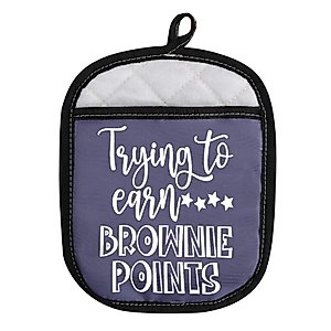 Oven Pads Pot Holder with Pocket for Teacher Trying to Earn Brownie Points Teacher Gift (Brownie Points)