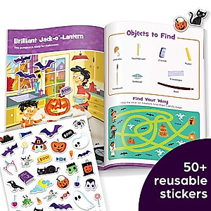 Halloween Hidden Pictures Puffy Sticker Playscenes: Over 50 Reusable Halloween Stickers to Decorate, Find Over 175 Hidden Objects, Solve Mazes and More (Highlights Puffy Sticker Playscenes)