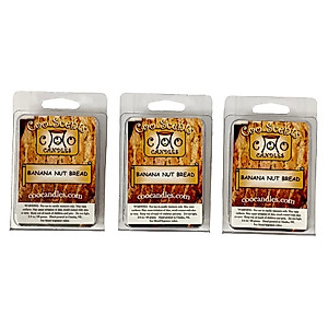 3 Pack Soy Blend Wickless Candles Highly Scented Wax Melts – Banana Nut Bread