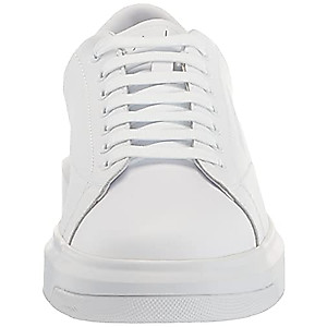 A|X Armani Exchange Men's Thick Sole Leather Sneakers, Optical White, 8