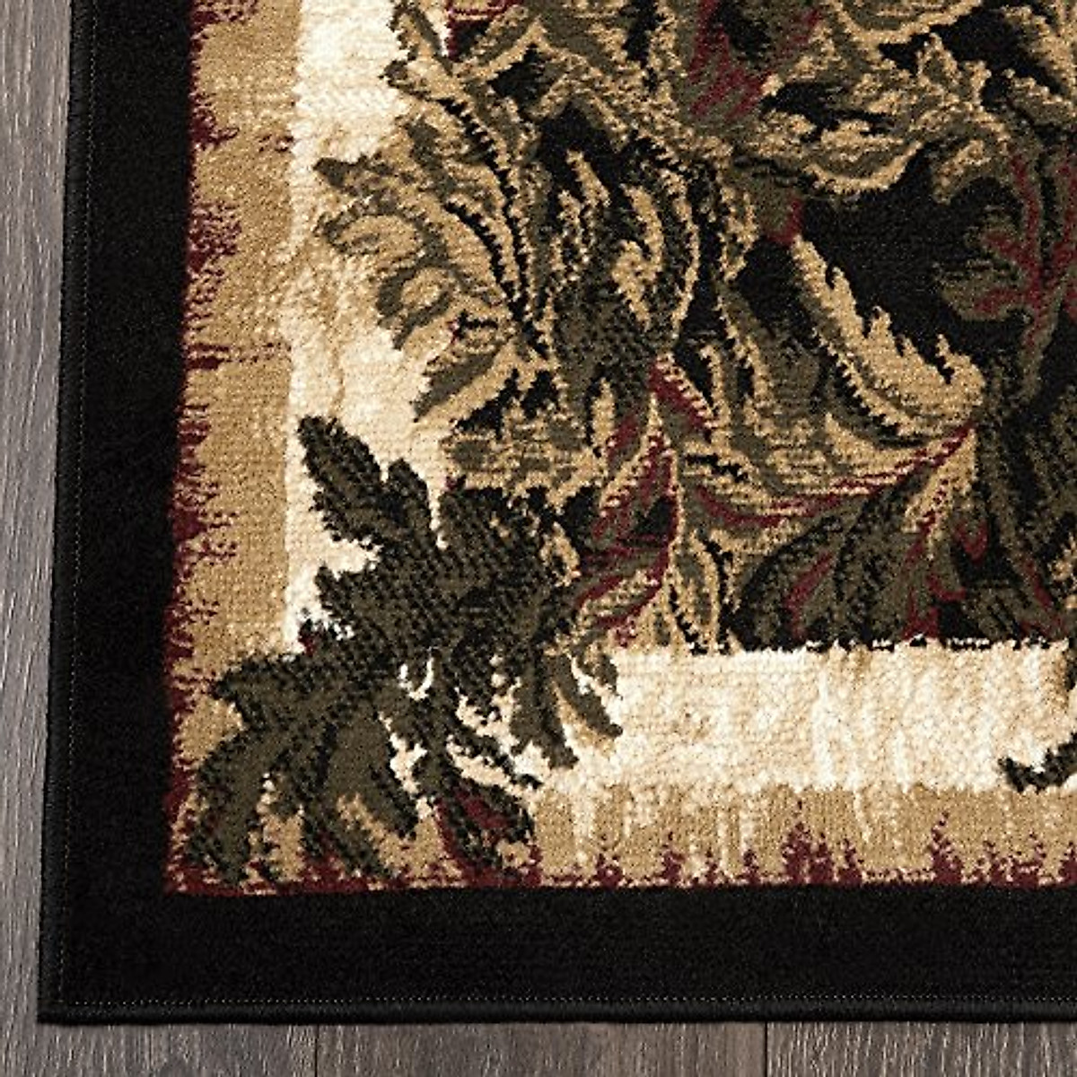 Home Dynamix Optimum Kawan Area Rug 5'2" x 7'2" Traditional Area Rug, Black/Burgundy/Ivory