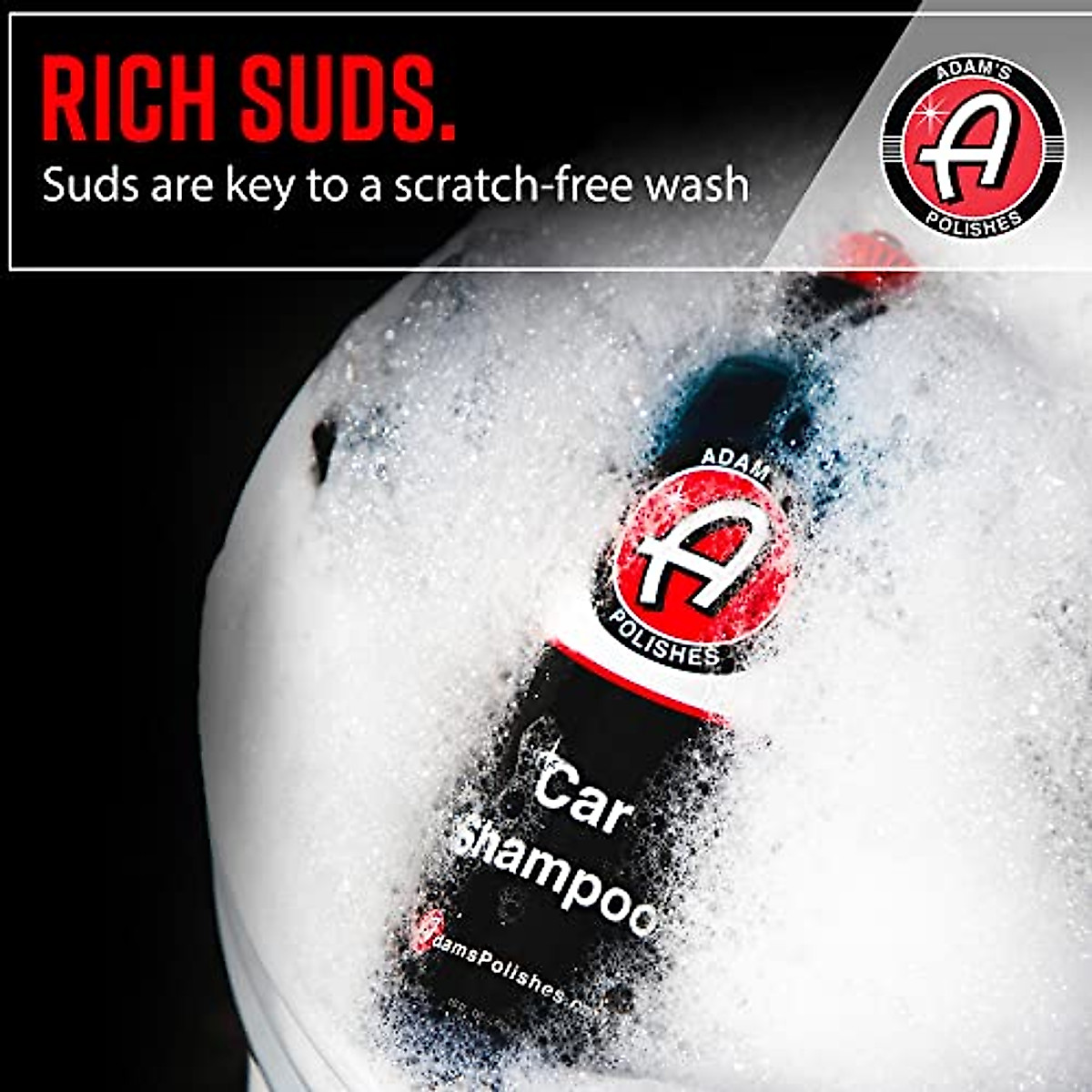 Adam's Polishes Car Wash Shampoo (16 fl. oz), pH Best Car Wash Soap For Snow Foam Cannon or Gun For Pressure Washer & 5 Gallon Bucket, Powerful Safe Spot Free Cleaning Liquid Auto Detergent