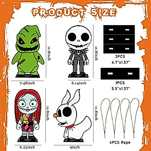 Halloween Table Decorations Nightmare Before Christmas Wooden Sign Jack Skellington and Sally Table Centerpieces for Home Holiday Party