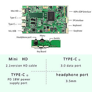 VSDISPLAY 14" 14 Inch 1920X1080 IPS LCD Screen with HD MI Type C LCD Controller Board VS-RTD2556HC-V2