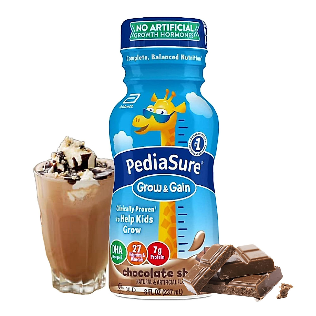 PediaSure Grow and Gain With Immune Support Shake | Complete Balanced Nutrition | Strawberry, Vanilla, and Chocolate Flavors Assortments It’s Great for Kids Breakfast, in a Lunch Box, and as a Snack! | 8 FL OZ Bottle- BETRULIGHT Value Pack of 6 (Assortmen