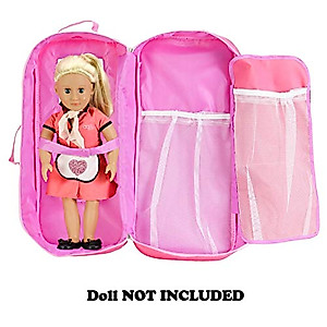 Party Zealot Doll Case for 18-inch Dolls Storage Travel Carrier Suitcase Great Fit for 18 inches Girls Doll Birthday