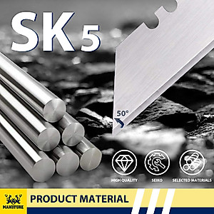 MANUFORE Utility Knife Blades Dispenser Heavy Duty Blades SK5 Steel 40 pack