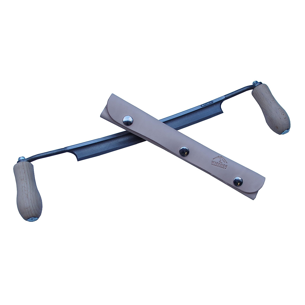 Wisemen Trading Stubai Drawknife - Natural Wood Handles - With Leather Sheath - Made In Austria