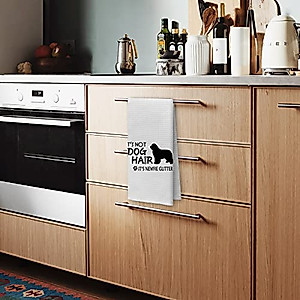 It’s Not Dog Hair It’s Newfie Glitter Hand Towels Kitchen Towels Dish Towels,Fall Funny Dog Decor Towels,Dog Lovers Dog Mom Girls Women Gifts