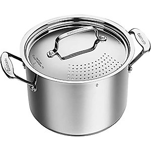 Cuisinart 766S-22 6 Qt. Stainless Steel Pasta Pot w/Straining Cover Chef's-Classic-Stainless-Cookware-Collection, 6-Quart
