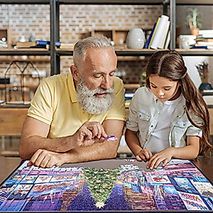 Tektalk Puzzles for Adults,Jigsaw Puzzles for Adults,Jigsaw Puzzle for Teens & Adults (1000 Piece Wooden Puzzle, Times Square in Christmas)