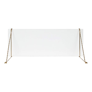 Kate and Laurel Vista Modern Wall Mounted Desk, 38 x 14 x 16, White and Gold, Glam Hanging Desk for Office and School