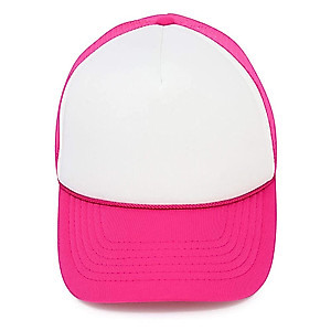 MR.R Sublimation Blank Polyester Mesh Cap Mesh Hat Two Tone Trucker Summer Mesh Cap with Adjustable Snapback,Rose Red,6 Pieces per Pack