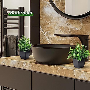 Der Rose Set of 4 Packs Small Fake Plants Mini Artificial Faux Plants Indoor for Bathroom Farmhouse Room Table Decor