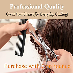 JASON 6" Texturizing Hair Scissors, 23 Teeth Hair Texture Shears Professional Blending Hair Thinning Scissor for Barber, Hairdresser, Stylist, Women and Men, Japanese 440C Stainless Steel