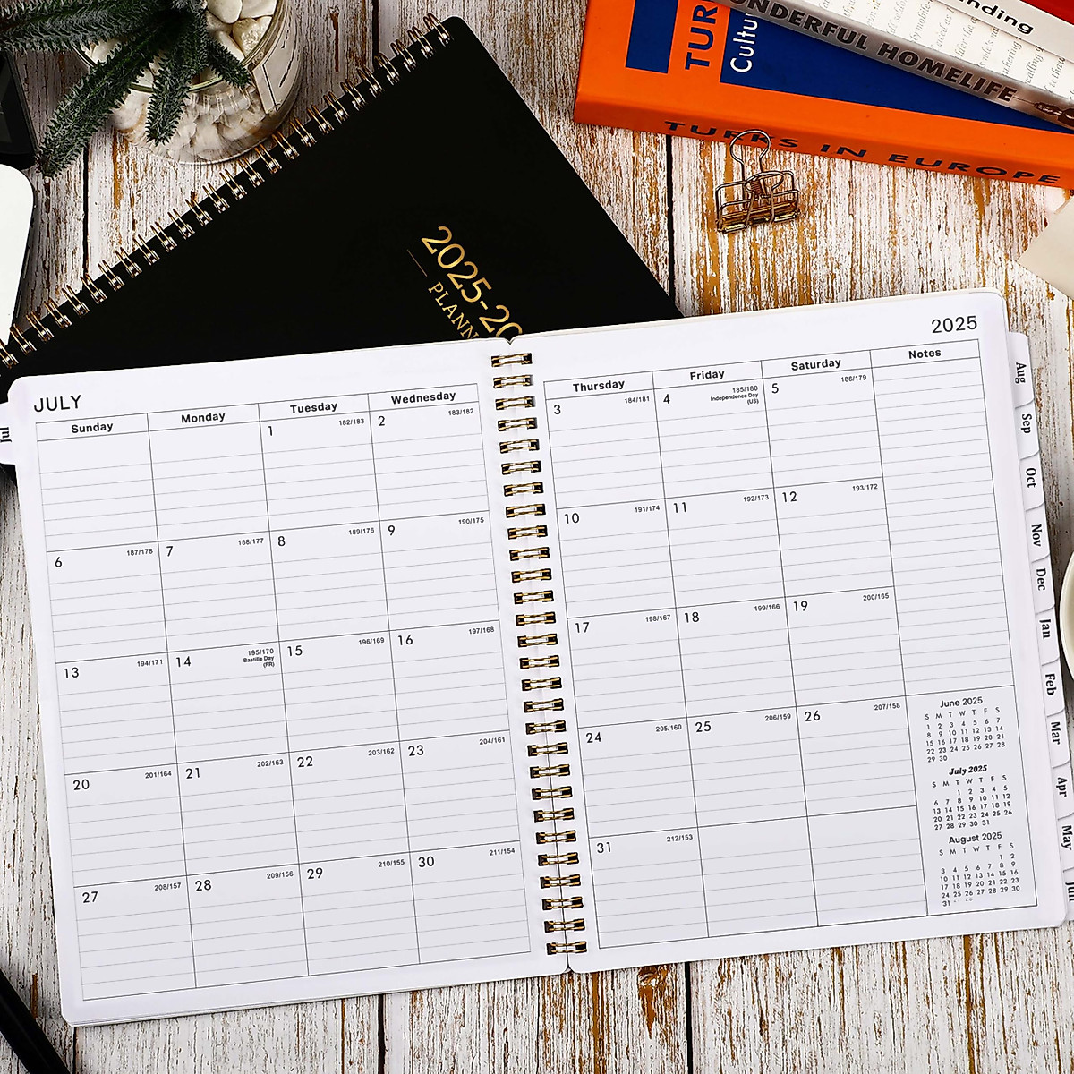 Planner 2023-2024 - Academic Planner 2023-2024 from Jul.2023 - Jun.2024, 2023-2024 Planner Weekly & Monthly with Tabs, 8" x 10", Flexible Cover, Thick Paper, Twin-Wire Binding, Perfect Daily Organizer - Black