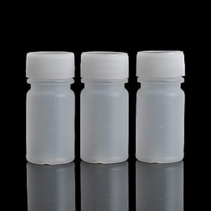 GDGY PE Plastic Empty Small Mouth Graduated Lab Chemical Container Reagent Bottle Sample Sealing Liquid Medicine Bottle (100pcs 10ml, 0.33)