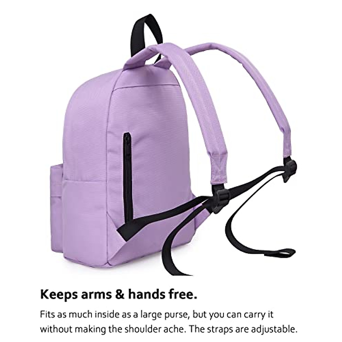 HotStyle SIMPLAY+ Classic Mini Backpack Small Travel Bag, Plain, Light Purple