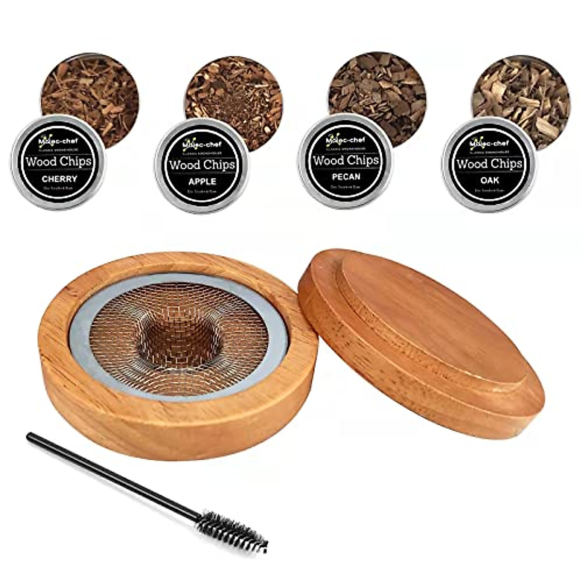 Luckykxbb Cocktail smoker kit, four flavors of log wood chips,Vintage smoke kits for cocktails,