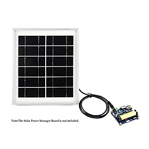 Waveshare Mini Solar Panel (6V 5W) with 156 Monocrystalline Cell for Solar Power Manager, Toughened Glass+ Anodic Oxidation Aluminum Alloy+ 0.25mm PET Material,6.0V ± 5% Voltage