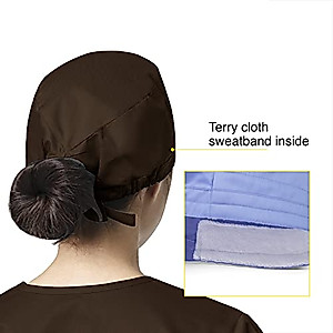WonderWink WonderWORK Unisex Solid Scrub Cap — One Size Fits Most, Chocolate