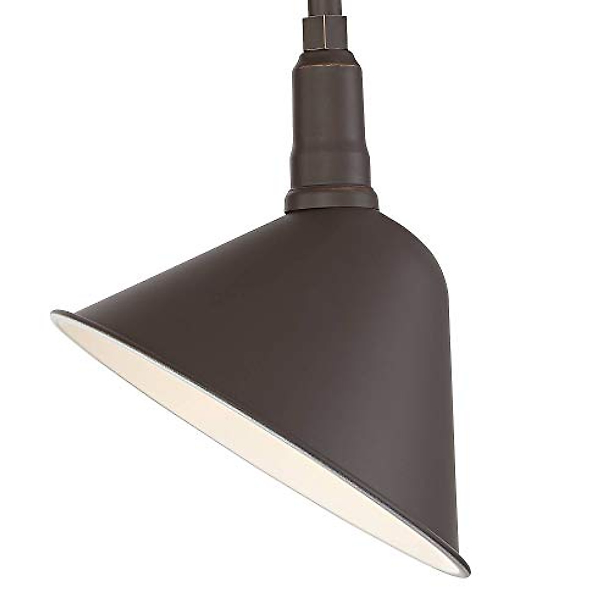 Franklin Iron Works Neihart Rustic Farmhouse Industrial Outdoor Barn Light Fixture Bronze 18 1/4" Curving Gooseneck RLM for Exterior House Porch Patio Outside Deck Garage Yard Front Door Home