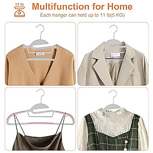 VECELO 25 Pack Coat Hangers, Premium Quality Plastic Suit Clothes Hanger, Non-Slip, Heavy-Duty, S-Shaped Opening, 360º Swivel Hook, Space-Saving for Bedroom Closet