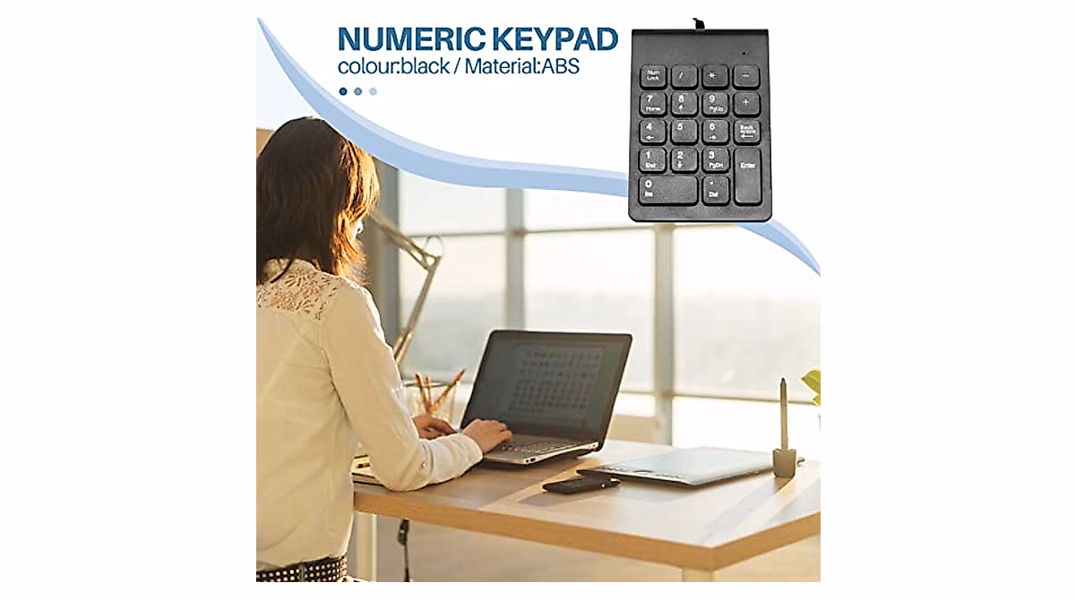 Spacesea USB Wired Numeric Keypad Numpad 18 Keys Digital Keyboard for ...