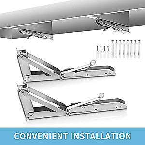 Concession Shelf- 48L x 12W Inch Stainless Steel Foldable Perfect for Food Truck, Trailer and Window Service