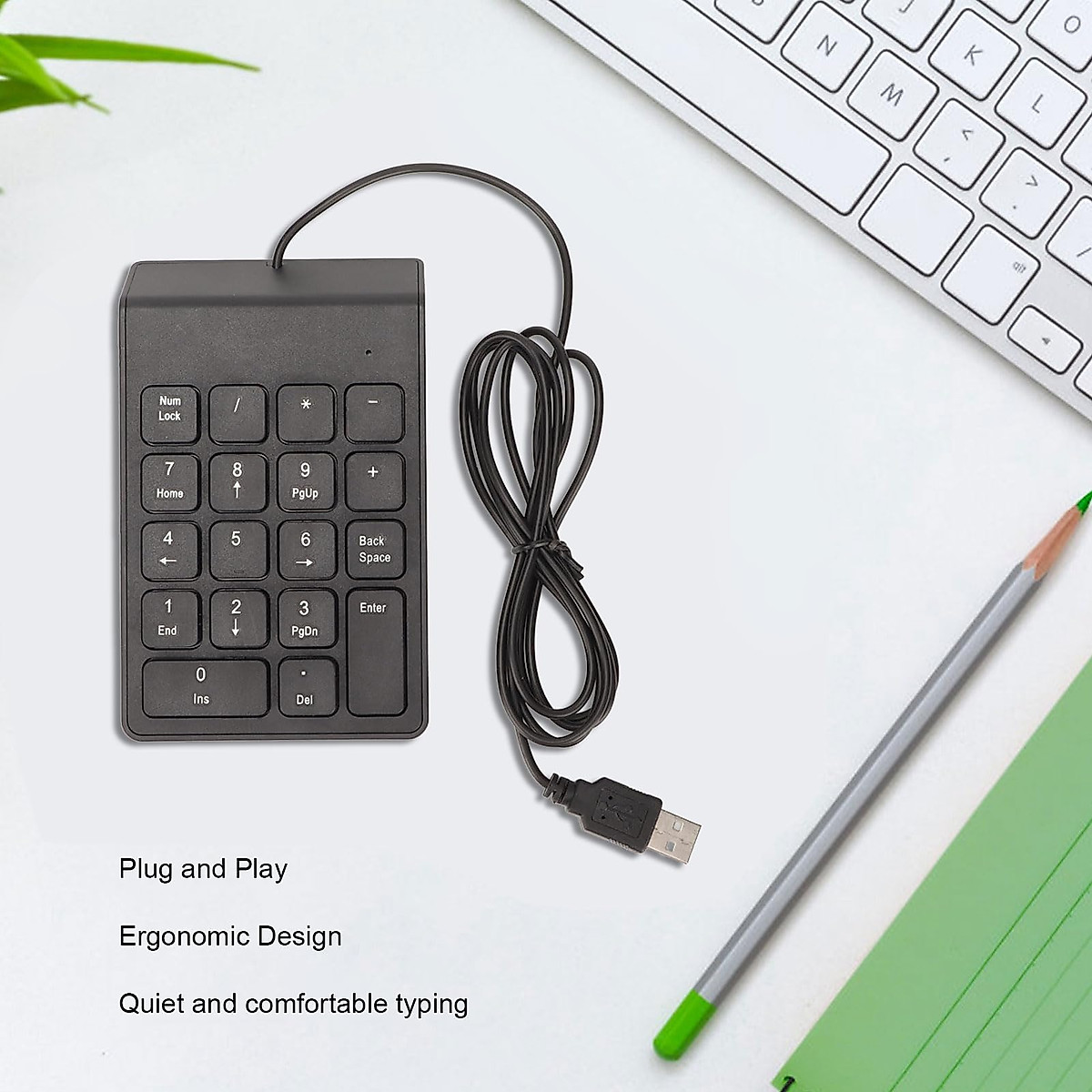 GLOGLOW Numeric Keypad, Plug and Play Wired Numeric Keypad 18 Keys for Bench (2PCS), GLOGLOWzcptxygred-12