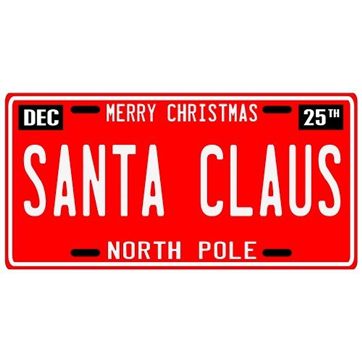 Santa Claus Merry Christmas The North Pole License Plate
