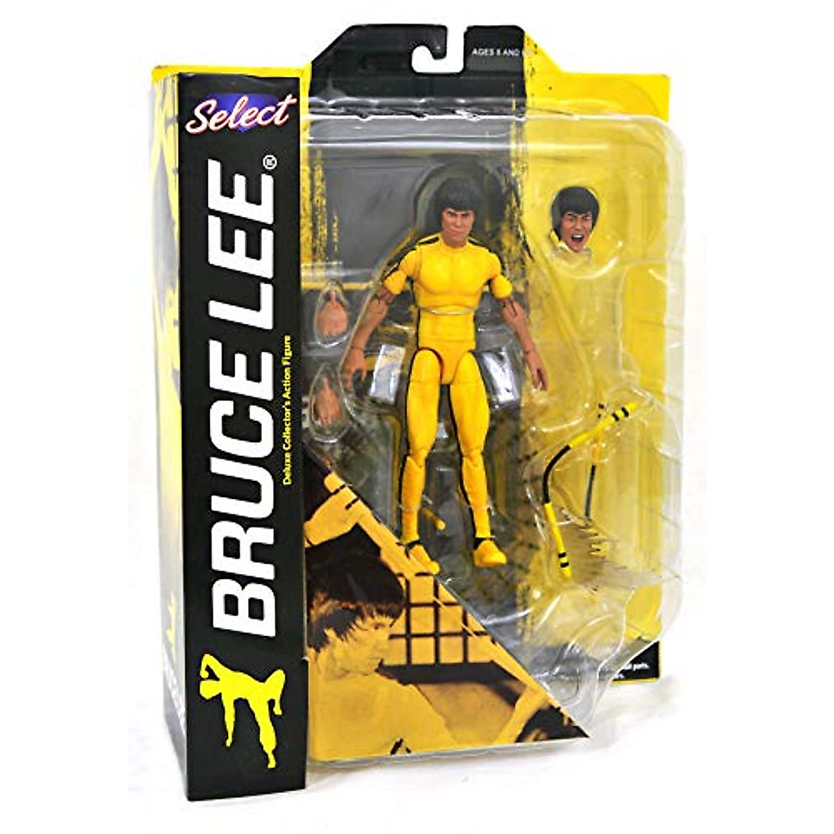 Diamond Select Toys Bruce Lee (Yellow Jumpsuit Version) Select Action Figure, Multicolor, Standard