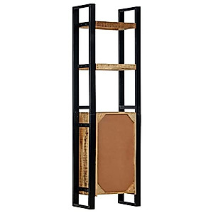 WHOPBXGAD Bookshelf,Wooden Bookcase, Open Bookcase Suitable for Home Office, Living Room and Bedroom,19.7"x11.8"x66.9" Solid Mango Wood