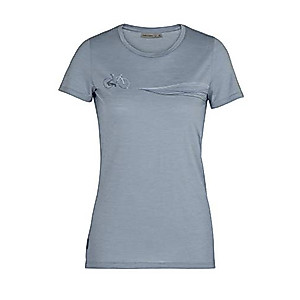 Icebreaker Merino Womens Spector Short Sleeve T-Shirt Cadence Paths, Gravel, X-Large