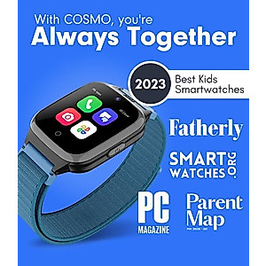 JrTrack 2 SE Smart Watch for Kids by Cosmo | 4G Phone Calling & Text Messaging | SIM Card & Flexible Data Plans | GPS Tracker Watch for Kids | Children’s Smartphone Alternative (Blue)