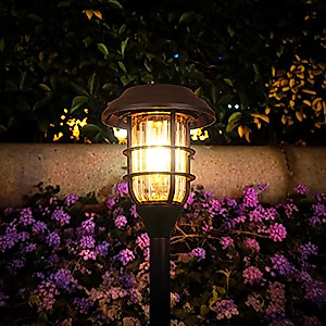 LETMY Solar Pathway Lights Outdoor, 2 Pack Bright Solar Lights Outdoor, IP65 Waterproof Auto On/Off Garden Lights Solar Powered Landscape Lighting for Yard Patio Walkway Driveway Pathway