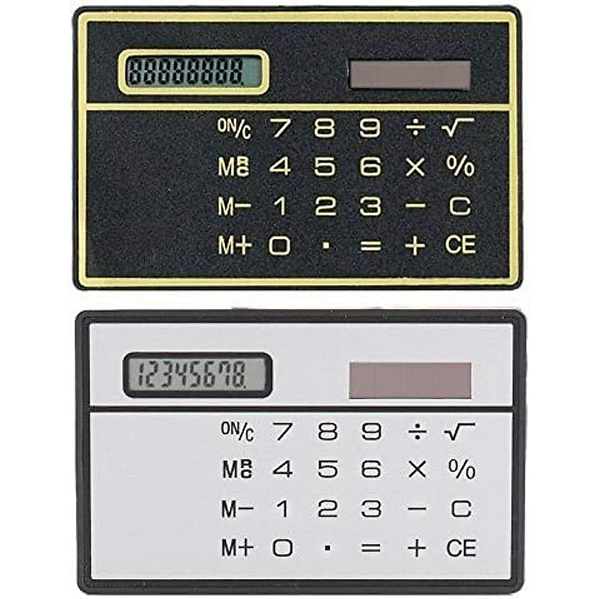 8 Digit Silver and Black Ultra Thin Solar Power Calculator with Touch Screen Credit Card Design Portable Mini Calculator for Business School Basic Office Calculators