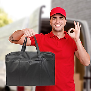 PUREVACY Insulated Food Delivery Bag, 13 x 14 x 8 Inch. 2 Pack Insulated Reusable Grocery Bags with Zipper. Polyester, Aluminum-Coated Insulated Bags for Food Delivery. Catering Bag for Food