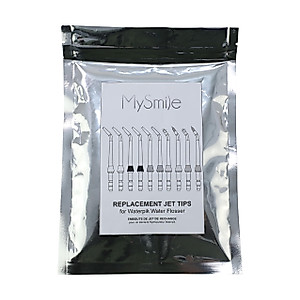 MySmile 10 PCS Replacement Jet Tips Oral Irrigator Nozzle Set Compatible with Waterpik Water Flosser, Includes Classic Tips Periodontal Pocket Tips and Plaque Seeker Tips