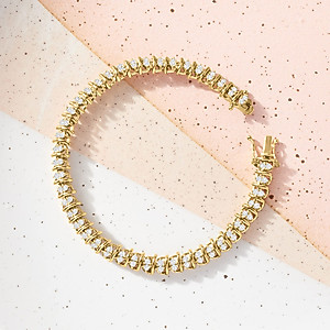 Ross-Simons 2.00 ct. t.w. Diamond Swirl-Link Tennis Bracelet in 18kt Gold Over Sterling. 7 inches