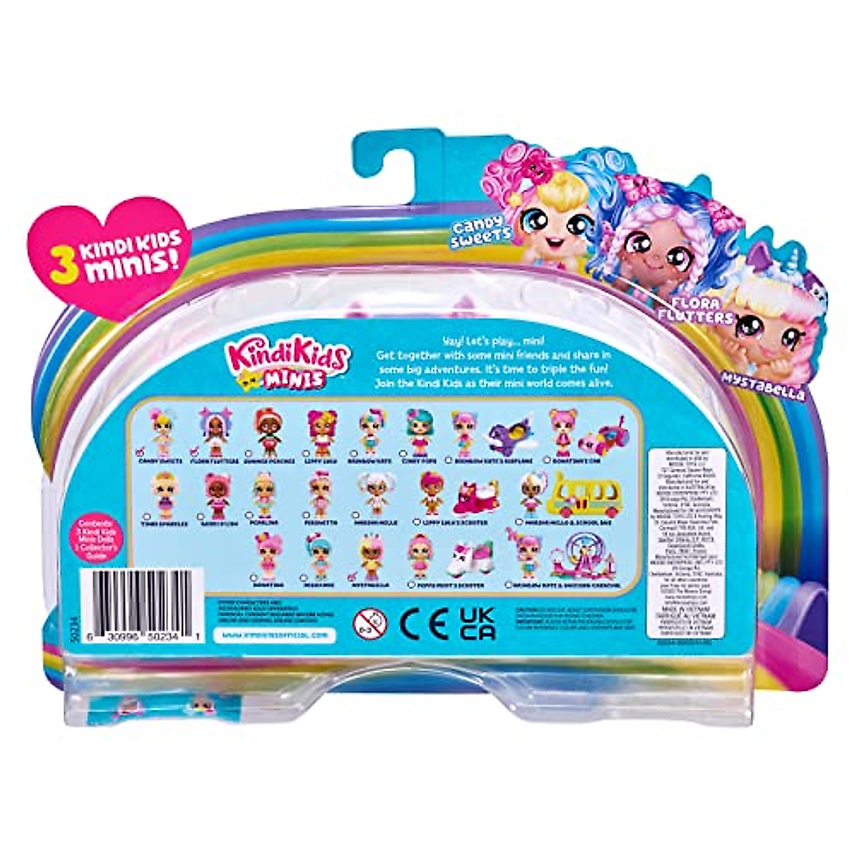 Kindi Kids 50234 Minis 3 Pack Collectable Posable Bobble Head Figurine 3pc