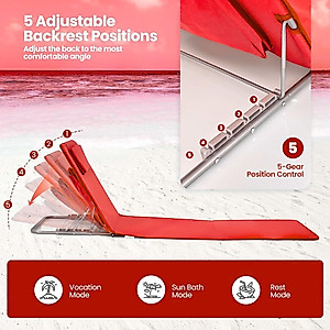 Leiky Life Portable Foldable Adjustable Waterproof Sand Resisstant Back Support Floor Pool Beach Tanning Camping Grass Lounge Chaise Chair