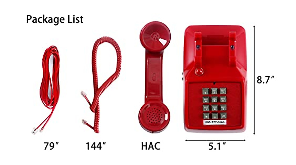 Retro Landline Phone with Large Buttons and Red Design | HTMengt
