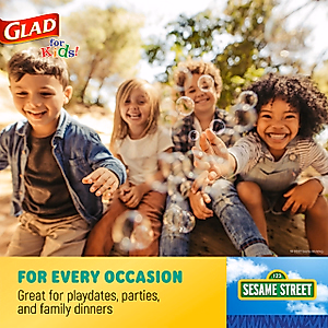 Glad for Kids Sesame Street 9oz Paper Cups Curriculum Style, 48ct | Sesame Street Paper Cups, Kid Sized Disposable Cups | Elmo Paper Cups for Everyday Use