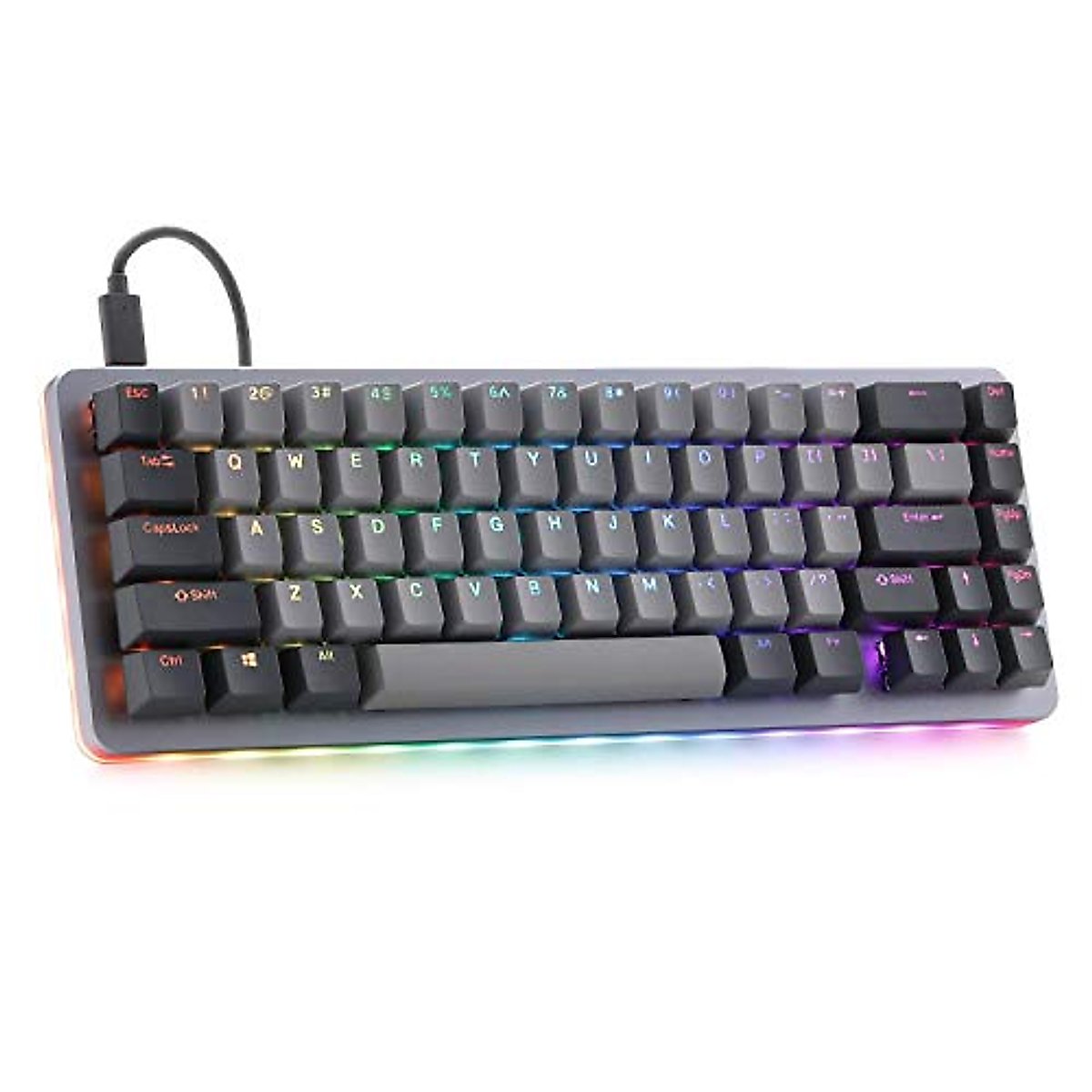 Drop ALT Mechanical Keyboard — 65% (67 Key) Gaming Keyboard, Hot-Swap Switches, Programmable Macros, RGB LED Backlighting, USB-C, Doubleshot PBT, Aluminum Frame (Halo True, Gray)