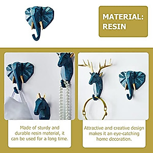 SEWACC Home Decor Cute Wall Hooks Cute Wall Hooks Wall Hooks Resin Animals Shaped Coat Hat Hook Chic Decorative Hook Resin Wall Hanging Hook Elephant Head Wall Decor Wall Storage Hook Office Decor